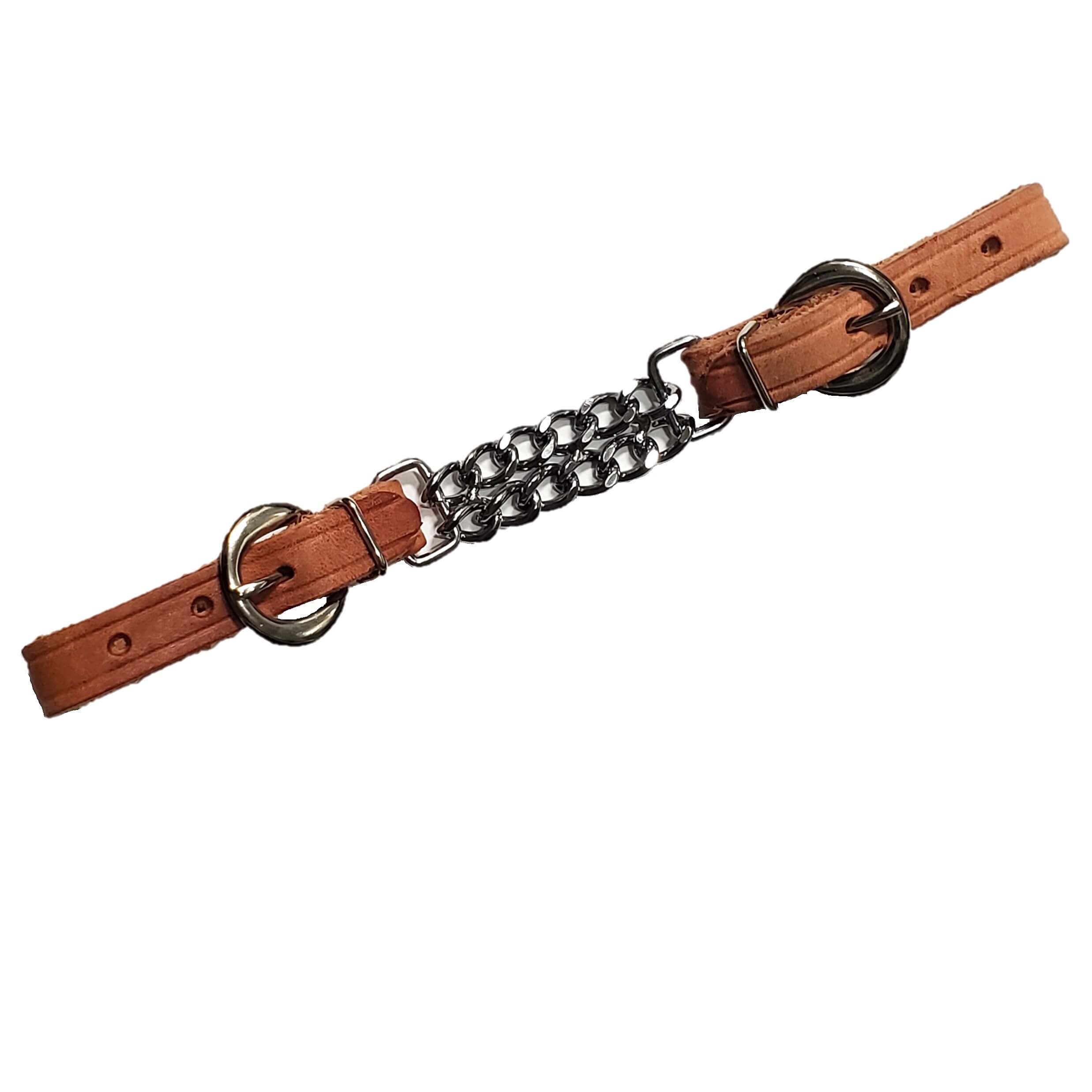 Herman Oak Leather Curb Double Chain Bit Strap ⋆ Hill Saddlery