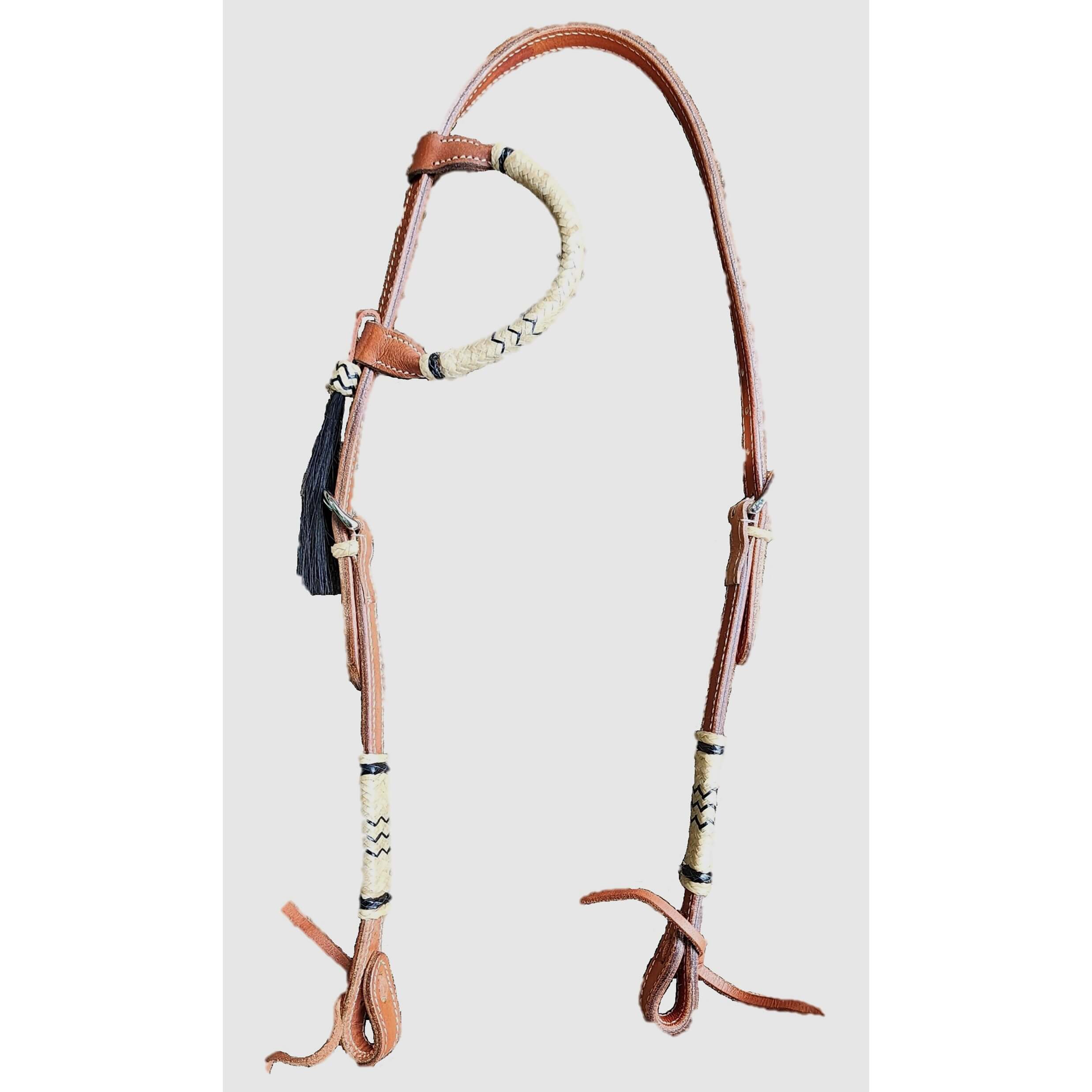 Western One Eared Brown Color Leather Bridle w/Rawhide And Horse Hair ⋆ ...