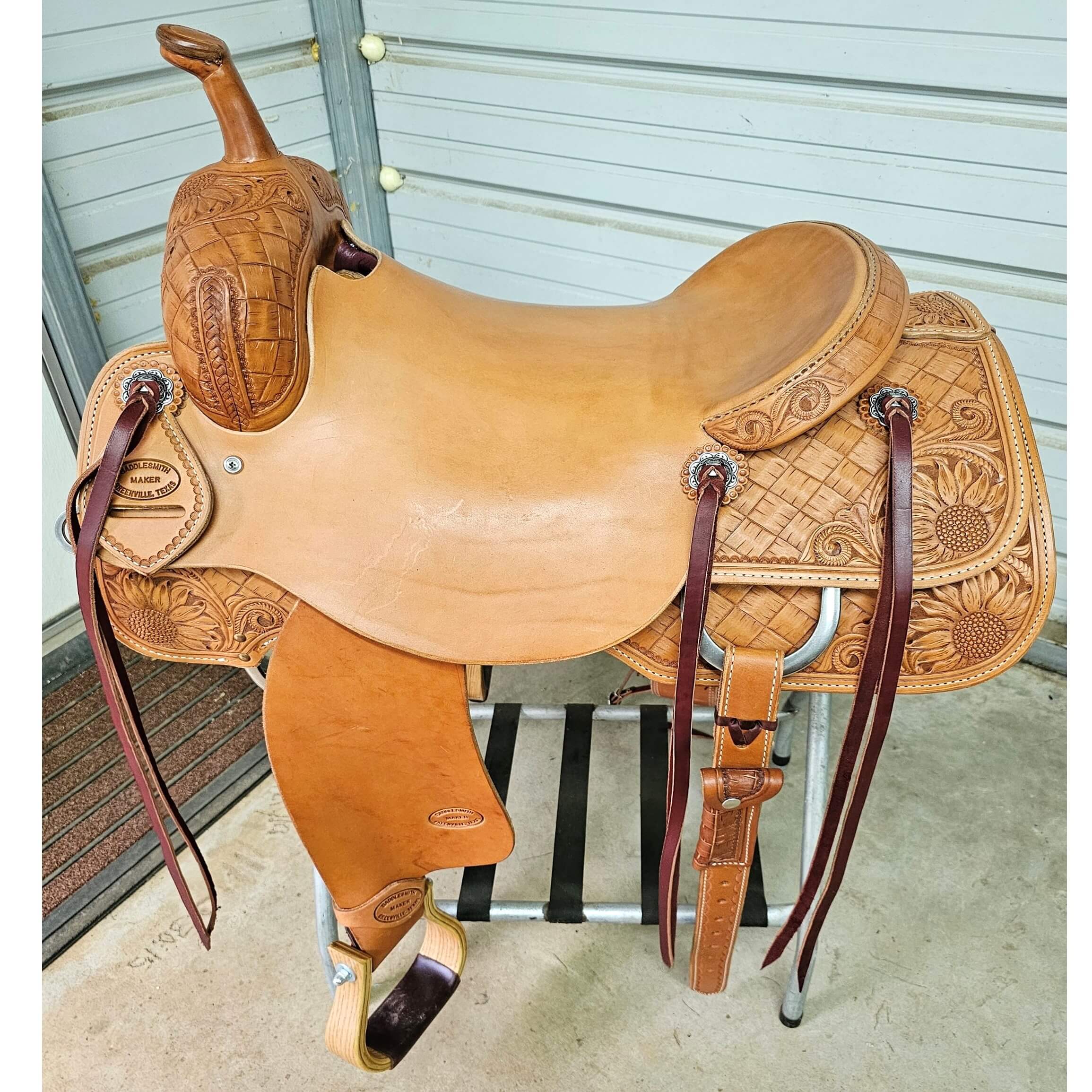 17" Tan Color Cutting Saddle with Tooling by SaddleSmith Co. ⋆ Hill ...
